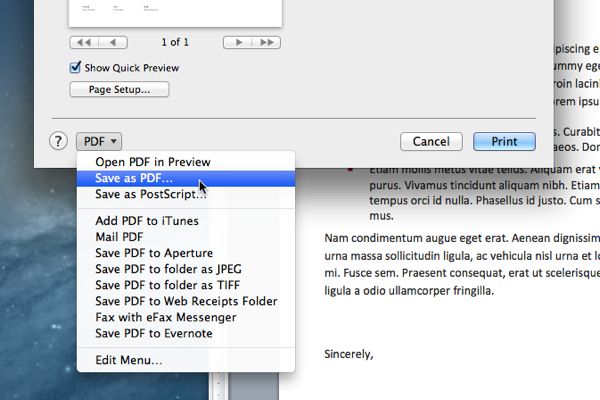 Mac Windows Tip Turn Any Printable Document Or Web Page Into A PDF 